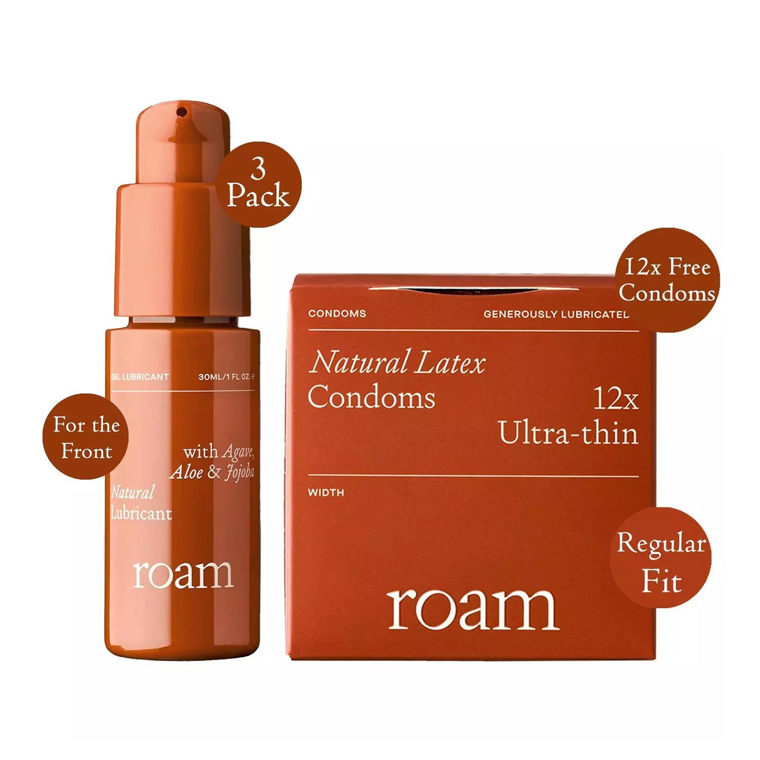 3 Pack Front Lube - 30ml & Ultra-Thin Condom - Regular Fit